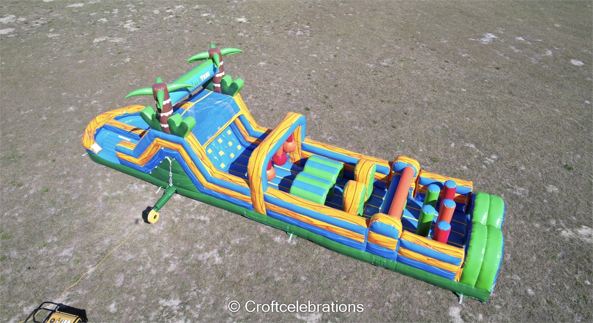 Dual Lane Wet/Dry Jungle Trek 48ft Obstacle Course - Hire in Lexington ...