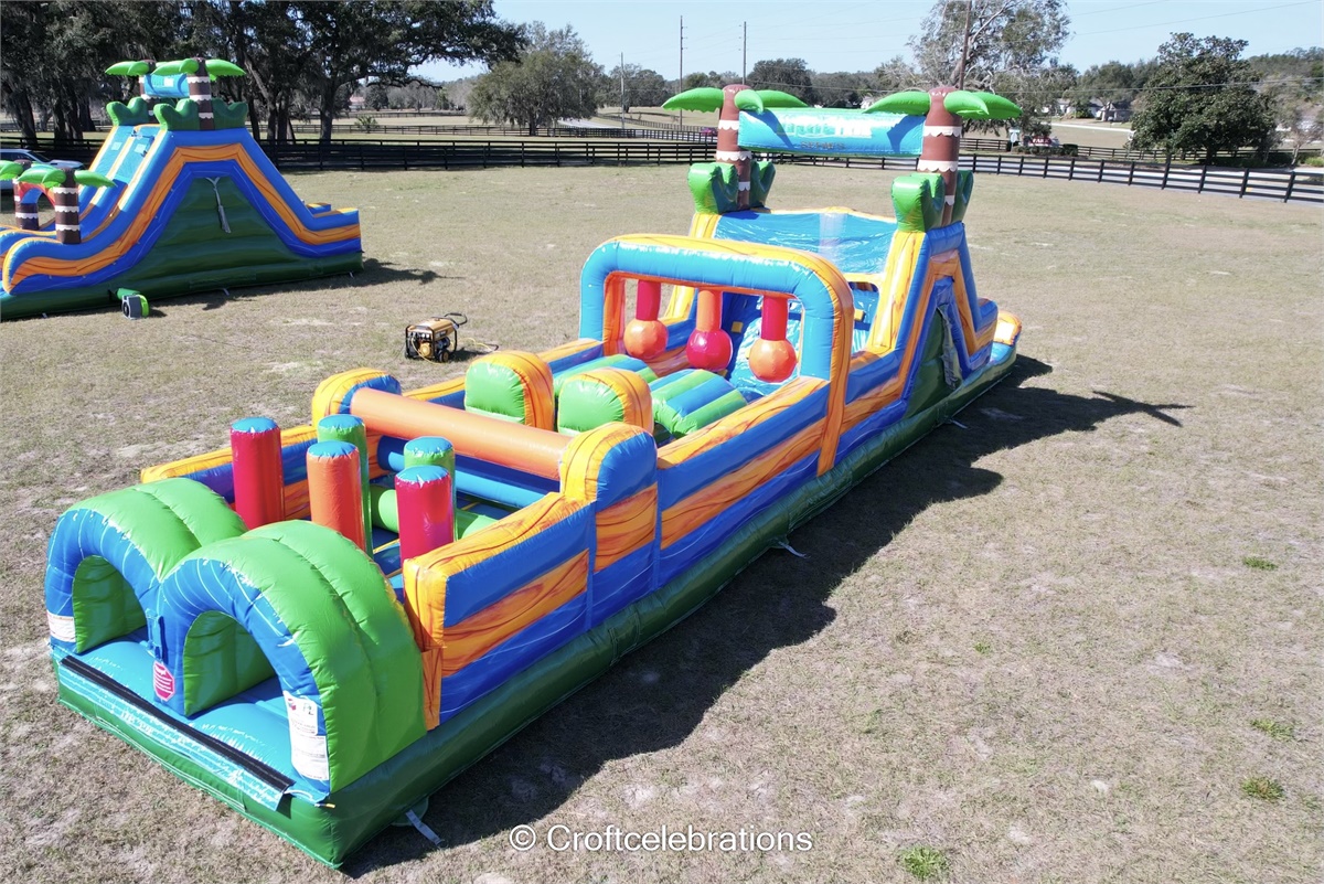 Dual Lane Wet/Dry Jungle Trek 48ft Obstacle Course - Hire in Lexington ...