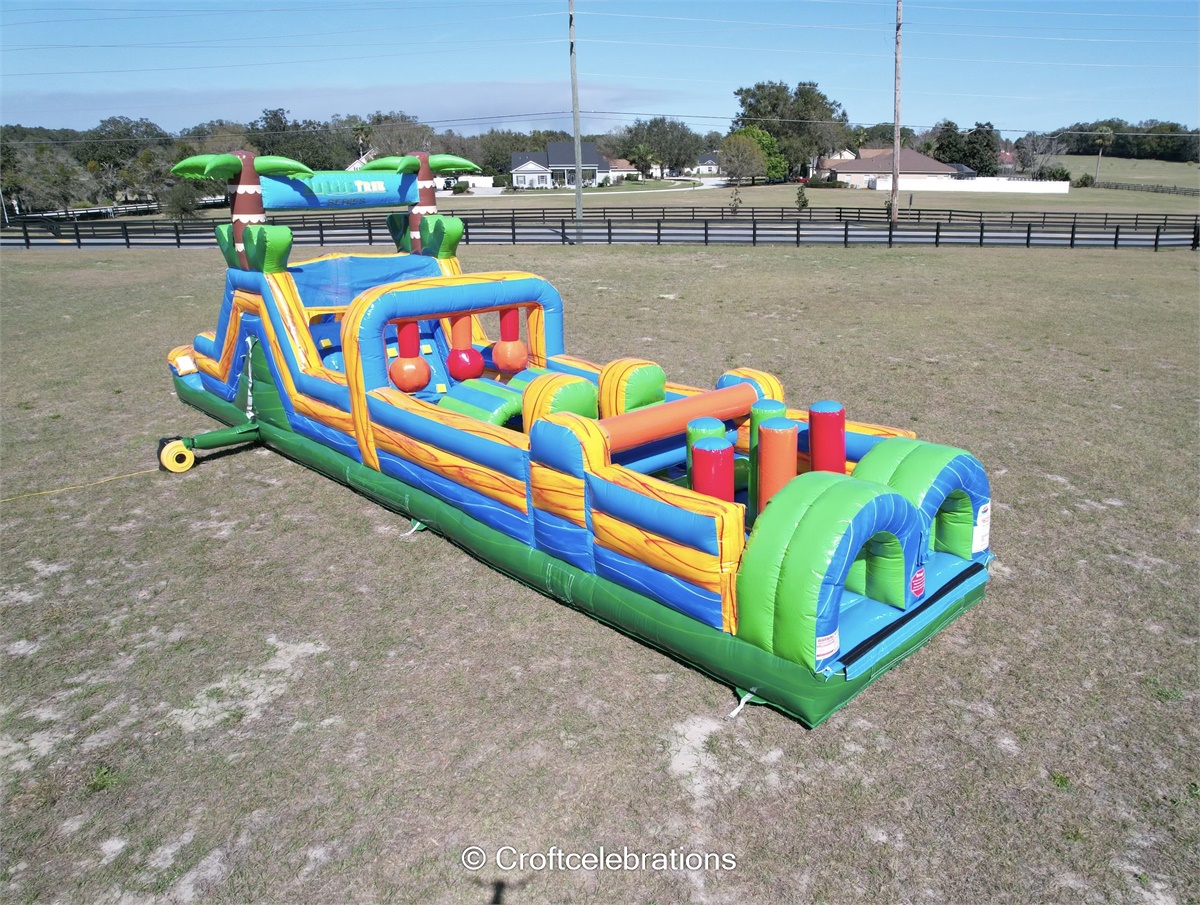 Dual Lane Wet/Dry Jungle Trek 48ft Obstacle Course - Hire in Lexington ...